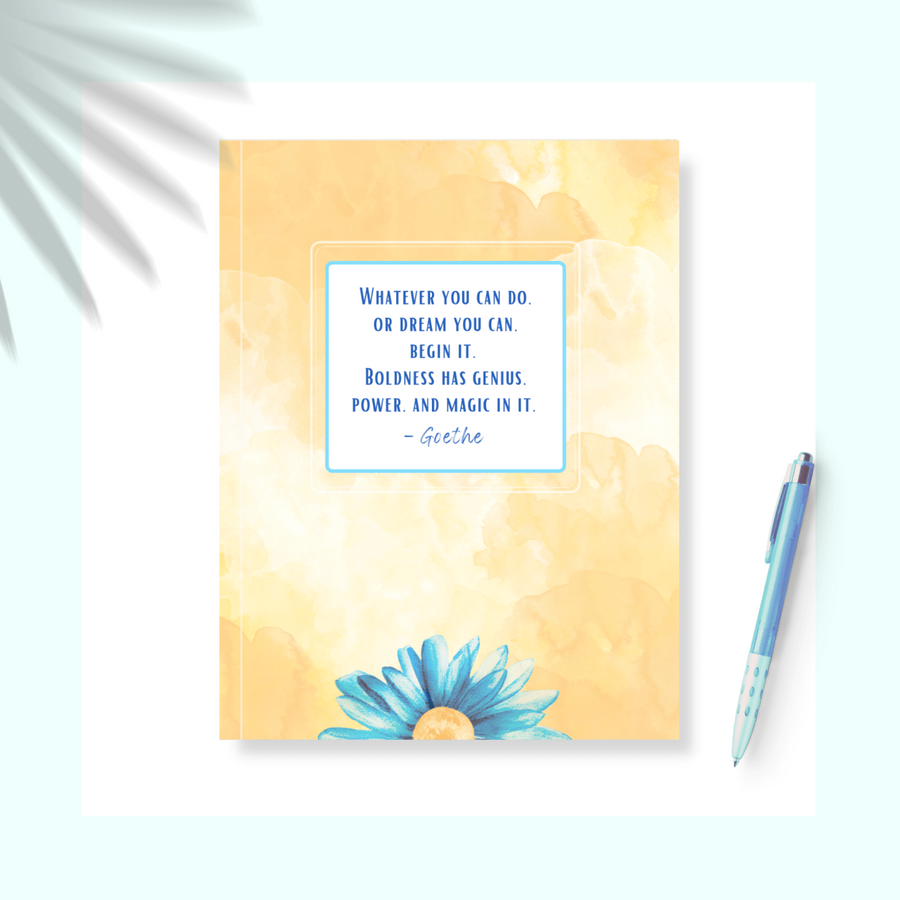 Goethe Inspirational quote notebook - inspiregoodvibes - Inspire Good Vibes